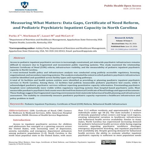Measuring What Matters: Data Gaps, Certificate of Need Reform, and ...