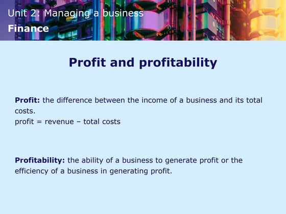 Calculating and Interpreting Profit | PPT