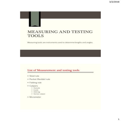 Measuring and testing tools | PDF