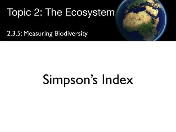 Measuring biodiversity | PPTX | Geography | Science