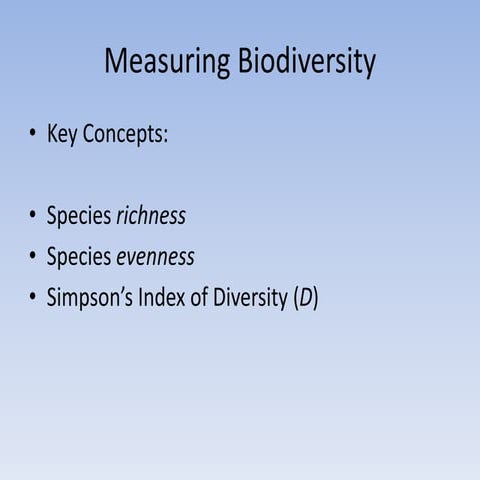 biodiversity indices | PPTX