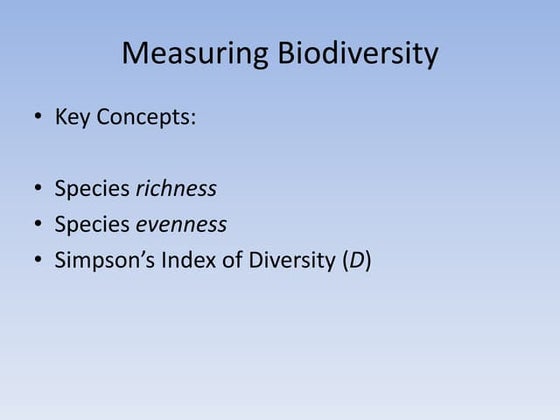 biodiversity indices | PPT