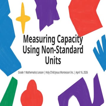 Measuring Capacity Using Non-Standard Units: A Grade 1 Math Lesson | PPTX