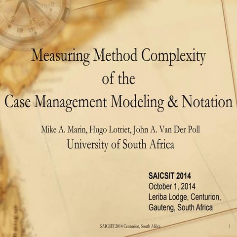 Measuring method complexity of the case management modeling and notation (CMMN) | PPT
