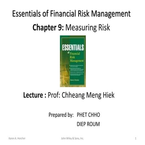 Measuring risk essentials of financial risk management | PPTX