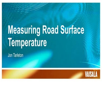 Measuring Road Surface Temperature | PPTX