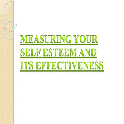 Measuring self esteem | PPTX