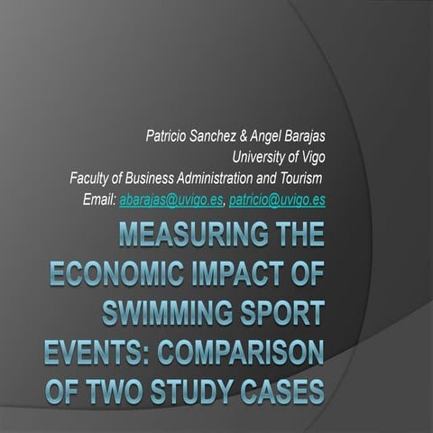 Measuring the economic impact of swimming sport events | PPTX