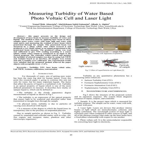 Measuring turbidity of water based photo voltaic cell and laser light | PDF
