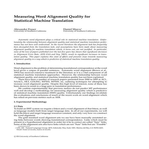 Measuring word alignment_quality_for_statistical_machine_translation_tcm17-29663 | PDF