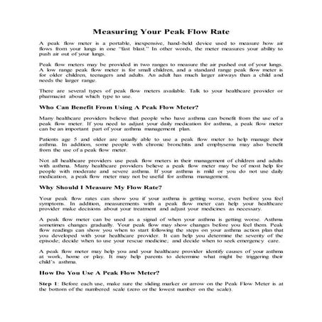 Measuring your peak flow rate | DOCX