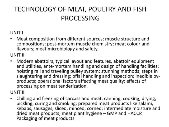 Processing of poultry | PPT