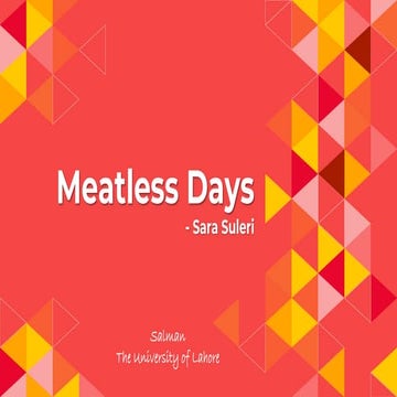 Meatless days | PDF