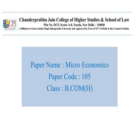 Micro economics | PPT