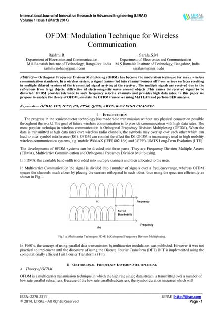 Orthogonal Frequency Division Multiplexing (OFDM) | PPTX | Digital ...