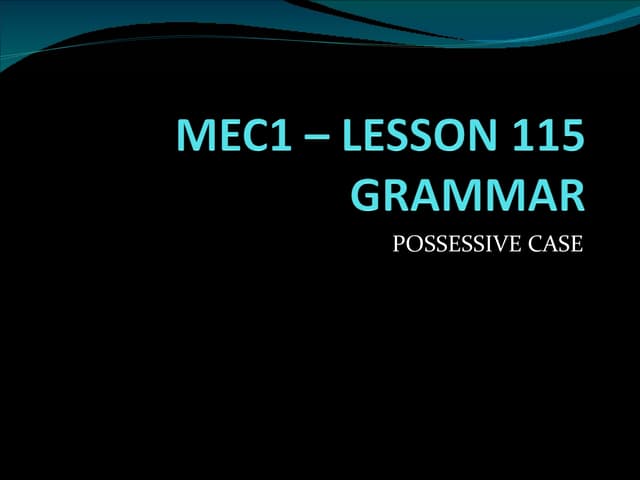 Genitive case ESL English beginners study | PPTX