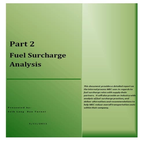 Fuel Surcharge Performance Report | PDF