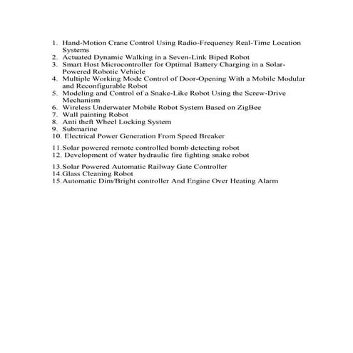 Psm list of projects | DOC