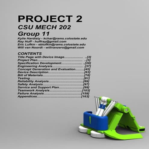 MECH202 Engineering Design Project Report | PDF