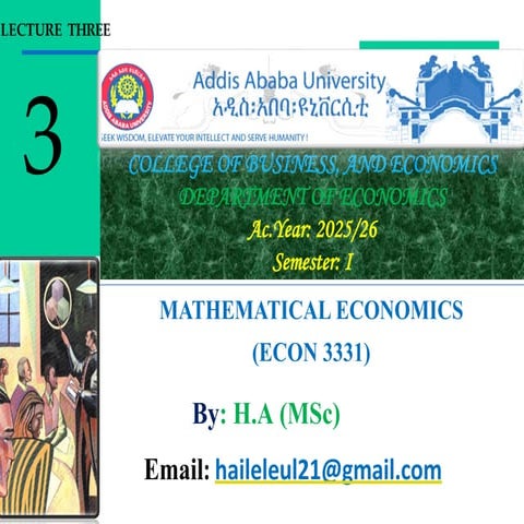 Mathematical economics chapter four lecture note | PDF