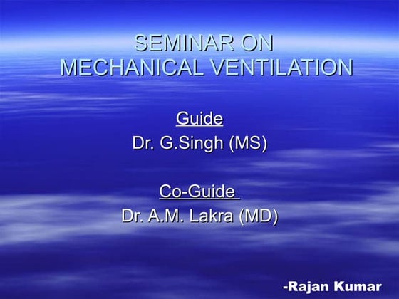 Mechanical ventilation | PPT | Lung and Respiratory Health | Diseases ...