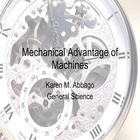 Mechanical Advantage Of Machines | PPT