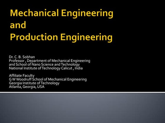 Introduction to mechanical engineering | PPTX | Mechanical and ...