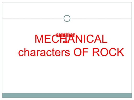 Mechanical behavior of rock stone | PPT