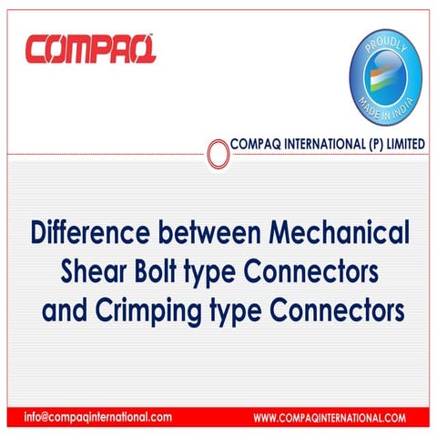 Difference between Mechanical connector and Crimping type Connector | PDF