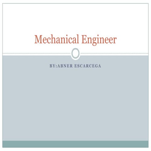 Mechanical engineer | PPT