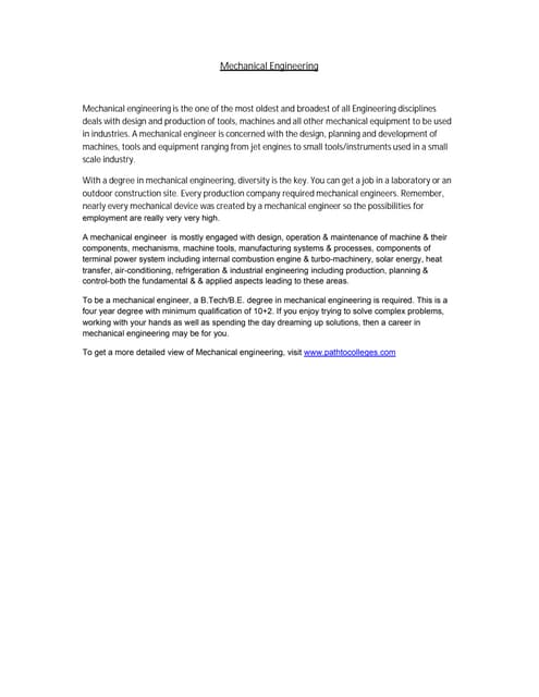 Introduction to mechanical engineering | PPTX | Mechanical and ...