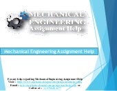 Mechanical Engineering Assignment Help | PPTX