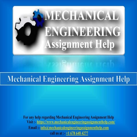 Mechanical Engineering Assignment Help | PPTX