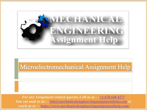 Mechanical Engineering Assignment Help | PPT