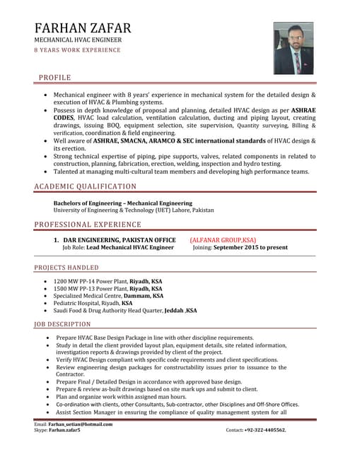 HVAC Engineer Resume | DOCX