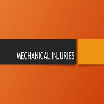 MECHANICAL INJURIES in forensic Medicine | PPT