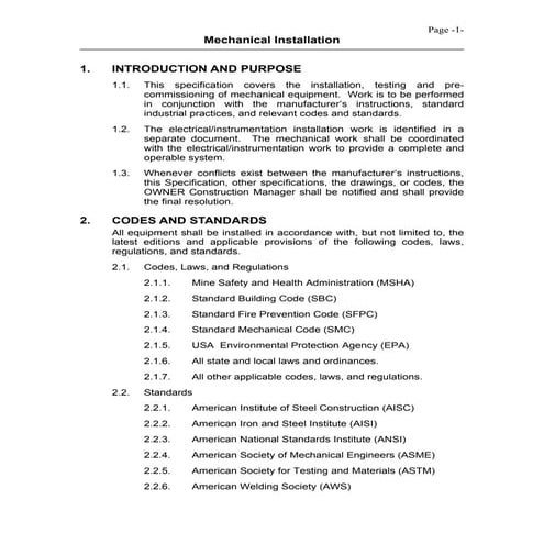 Mechanical install | PDF
