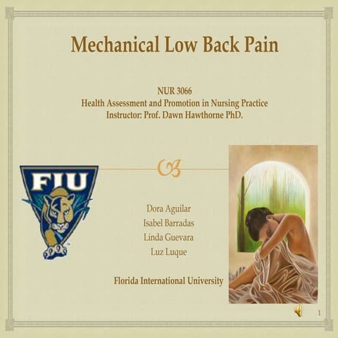 Mechanical low back pain team 4 (aguilar barradas-guevara-luque) | PPT