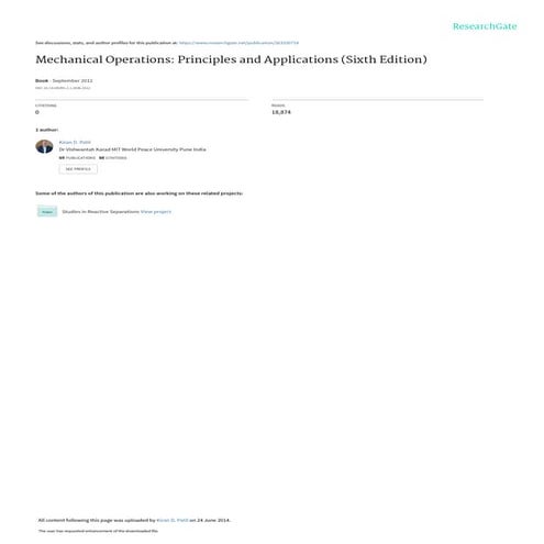 Mechanical operations | PDF