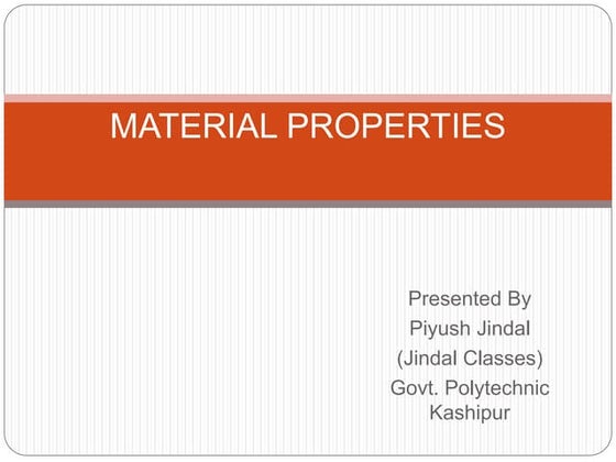 Mechanical properties of materials | PPT
