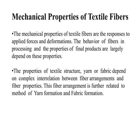 Comparison of tensile properties of textile fibre | PDF