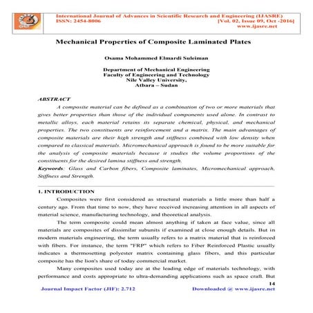Mechanical properties of composite laminated plates | PDF