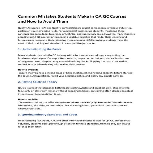 mechanical QA QC courses in Trivandrum.pdf