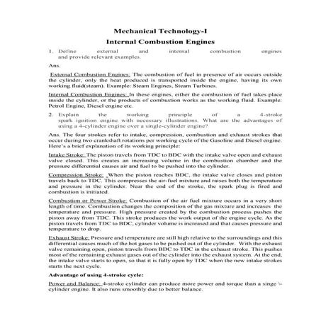 Basics of IC engine | PDF