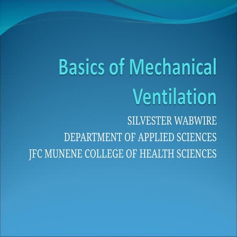 Maintain medical mechanical ventilators.ppt