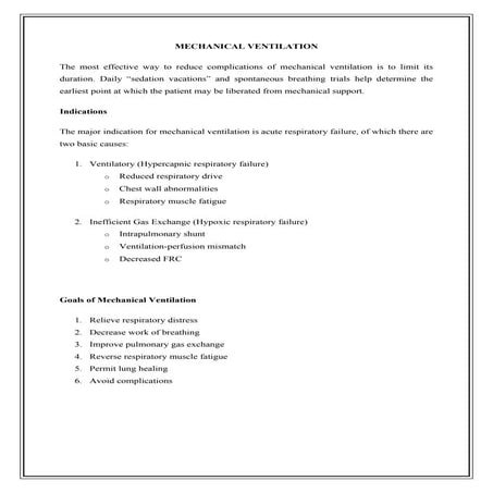 Basic mechanical ventilation settings | PPTX