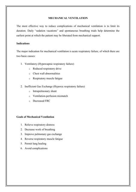 mechanical ventilation in children | PDF