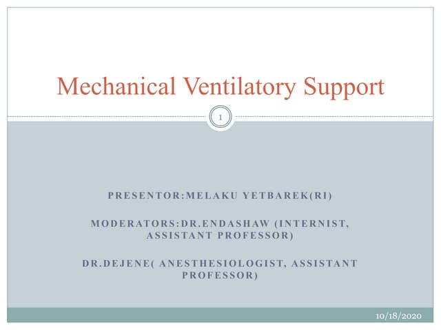 Mechanical Ventilation -Modes for Pediatrics | PPTX