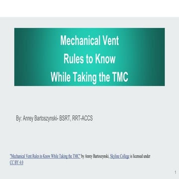 Mechanical vent rules to know while taking the TMC | PPT