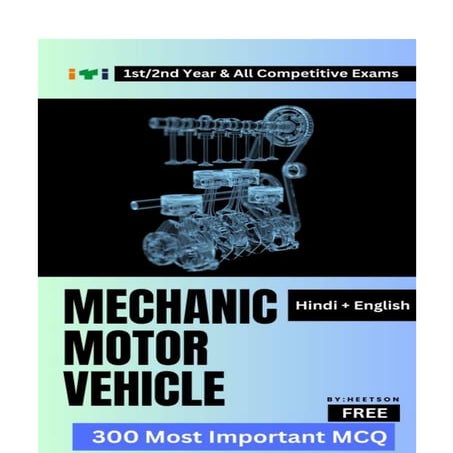 Mechanic Motor Vehicle Question Paper ITI NIMI MMV MCQ Book Free | PDF